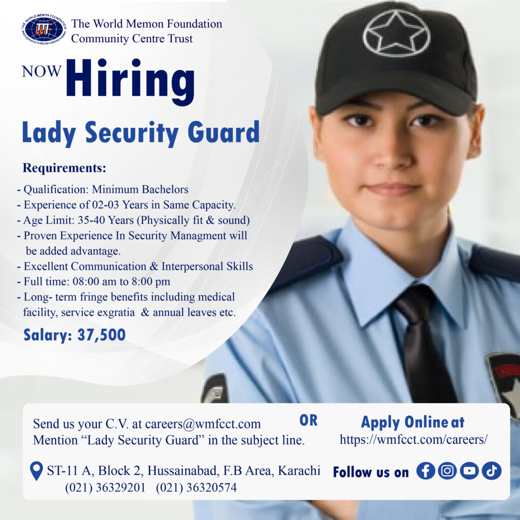 Careers - The World Memon Foundation Community Centre Trust