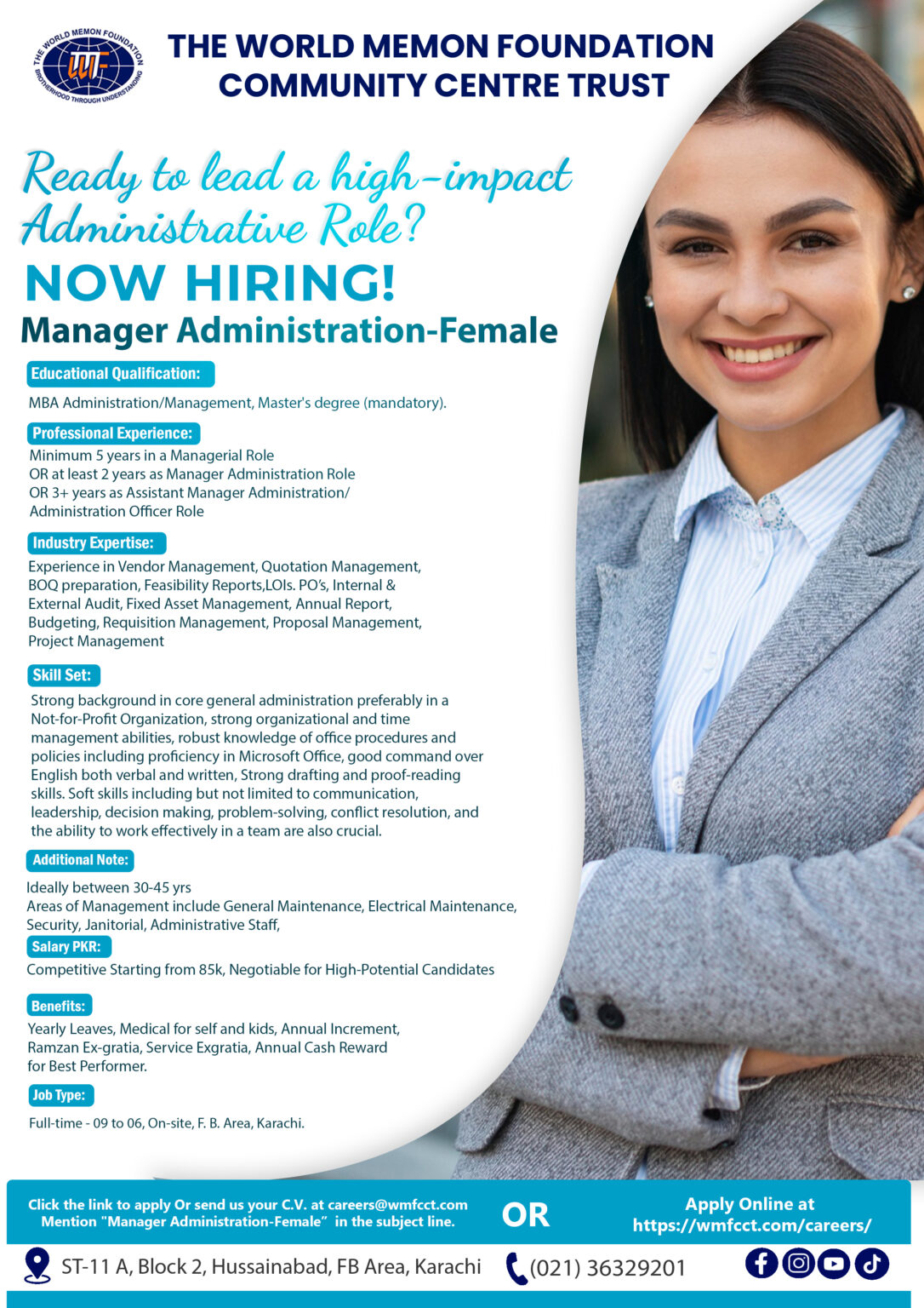 Careers - The World Memon Foundation Community Centre Trust